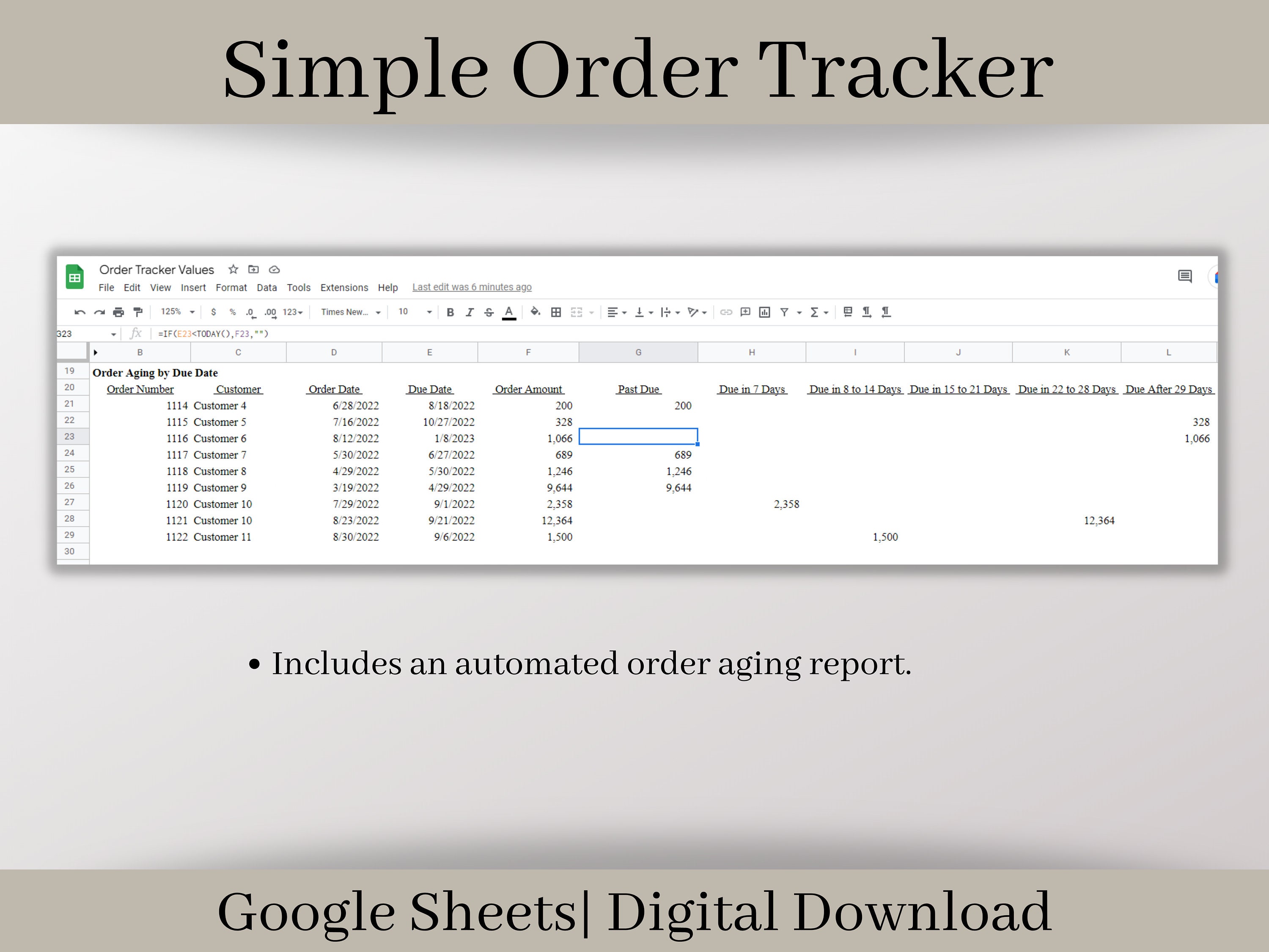 Small Business Order Tracker Spreadsheet, Google Sheets Template Easily ...