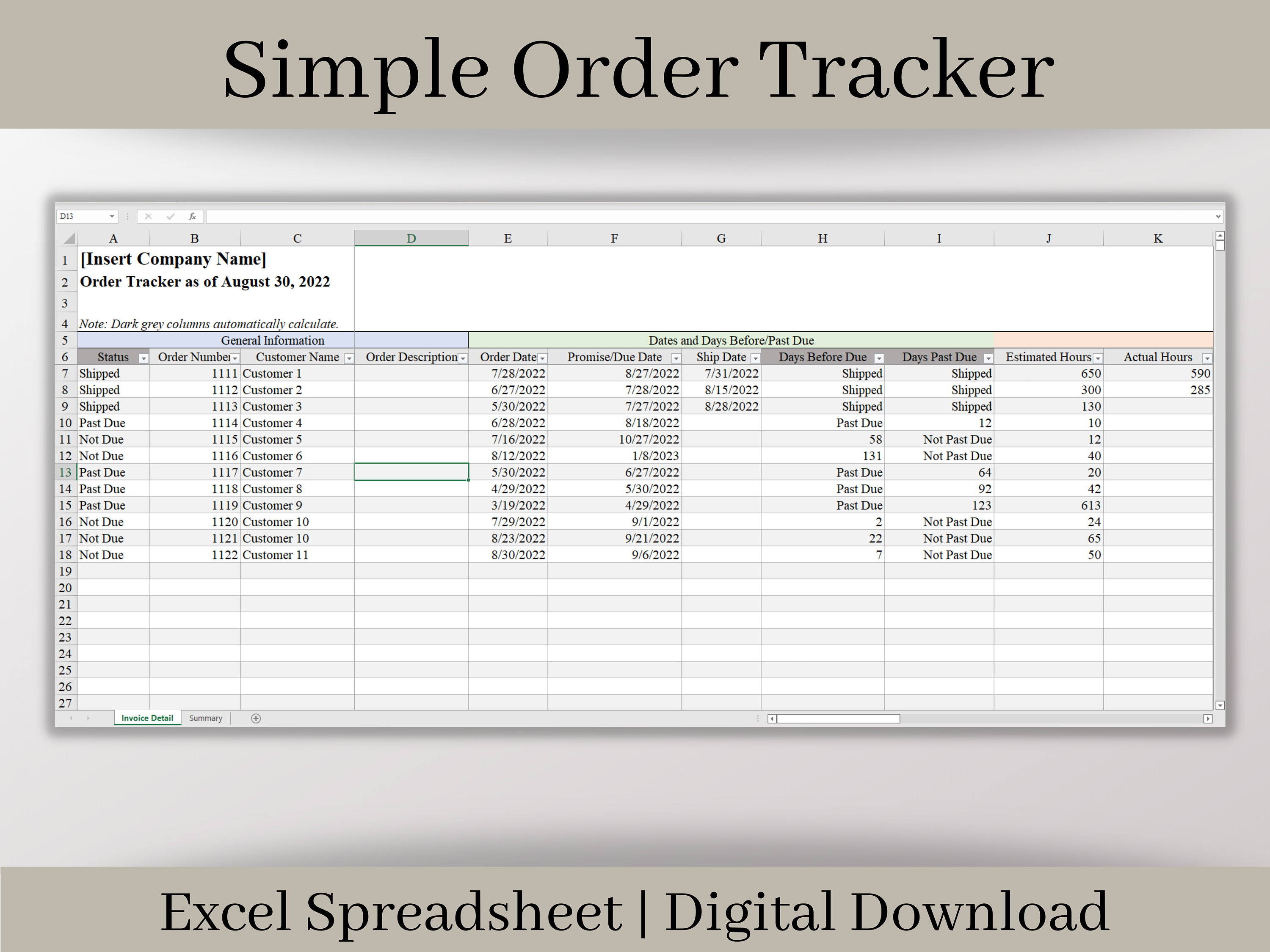 Small Business Order Tracker Spreadsheet, Excel Template, Easily Track ...