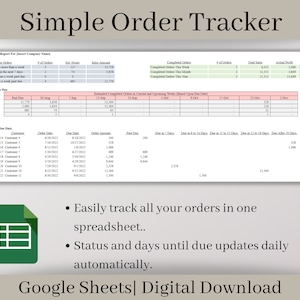 Small Business Order Tracker Spreadsheet, Google Sheets Template Easily ...