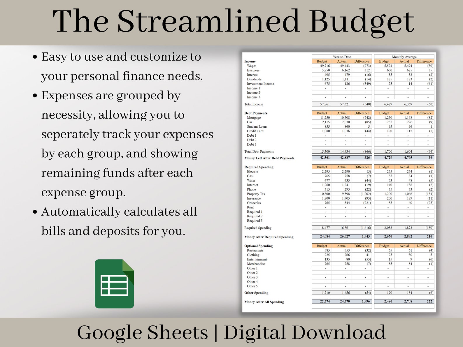 Simple Monthly Budget Template Google Sheets Truckjes