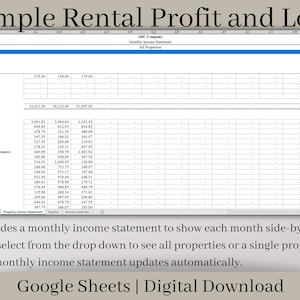 Rental Income Statement Spreadsheet and Bank Reconciliation Tool, Excel ...