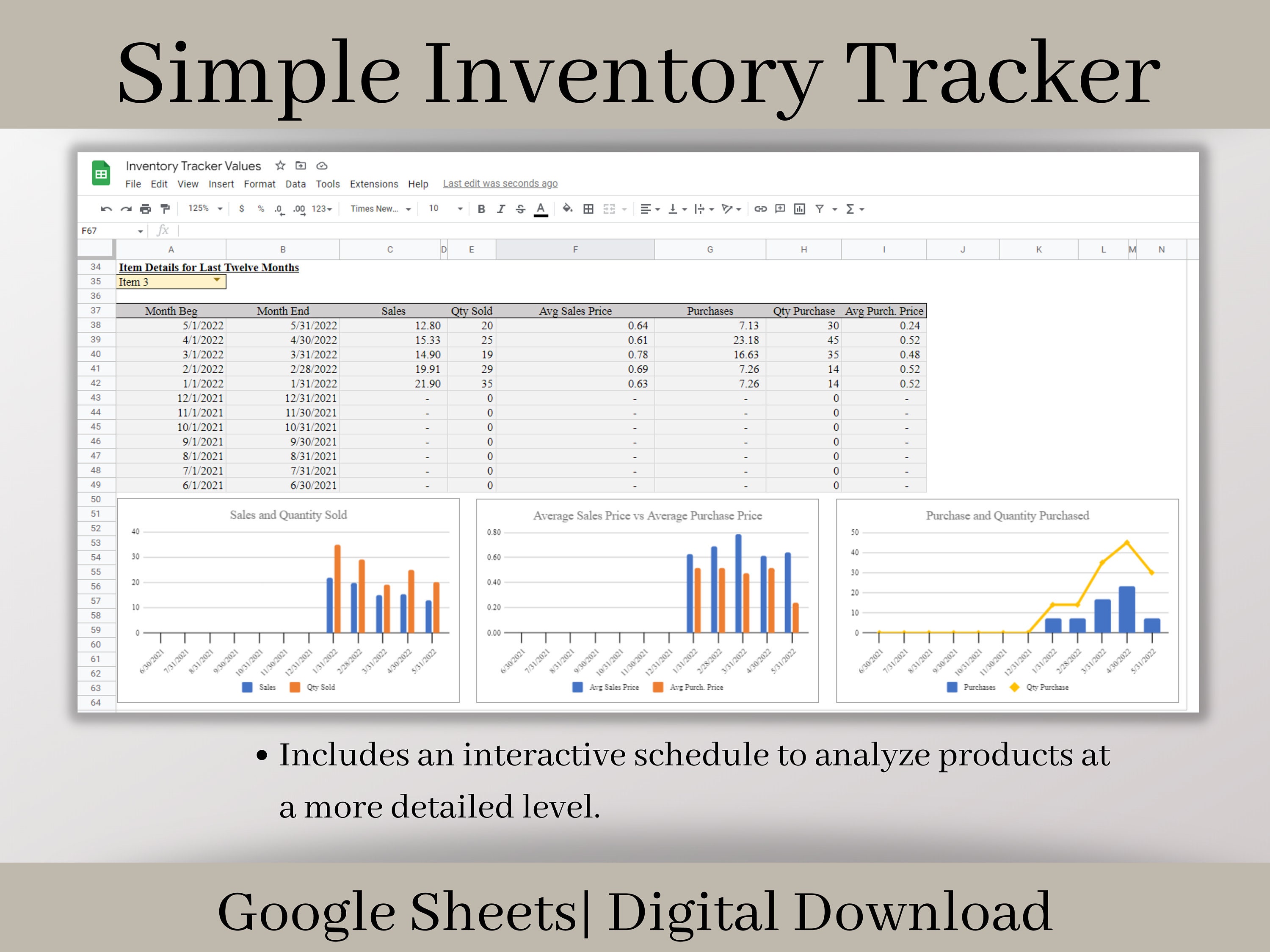 Inventory Tracker, Inventory Management Spreadsheet, Sheets Spreadsheet ...