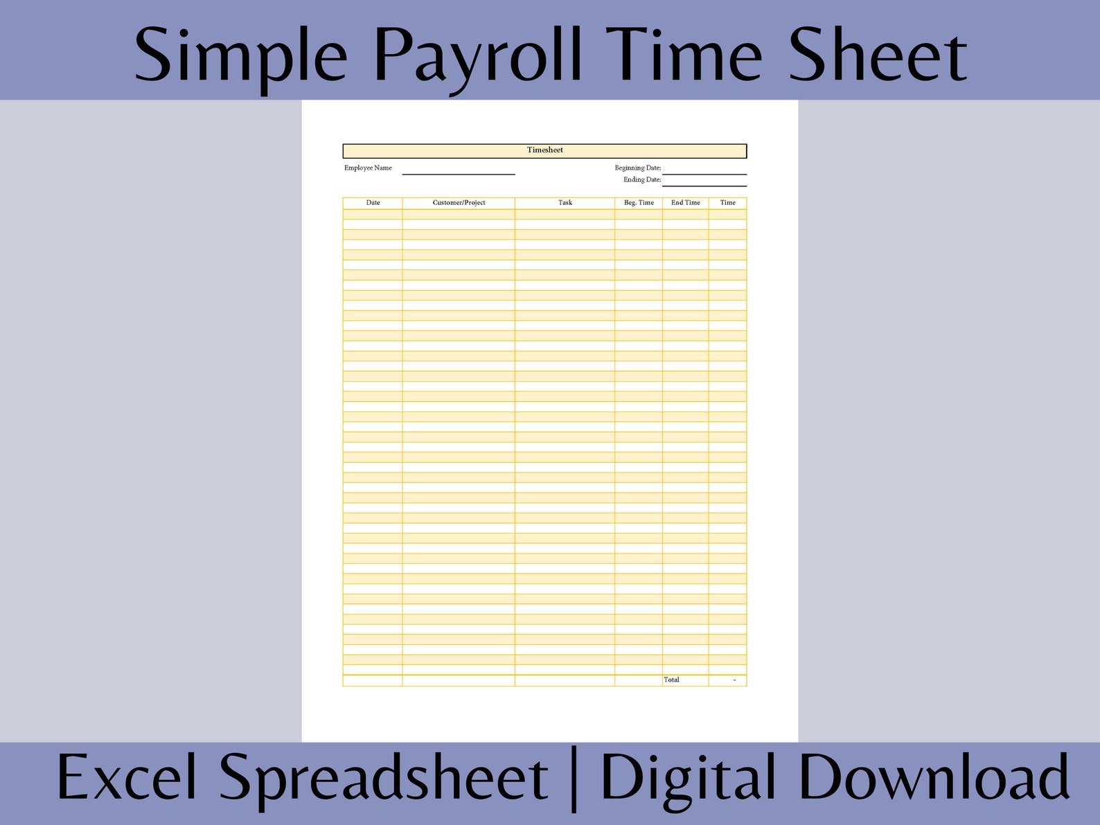 Employee Time Sheet Automated Excel File and PDF Printouts - Etsy