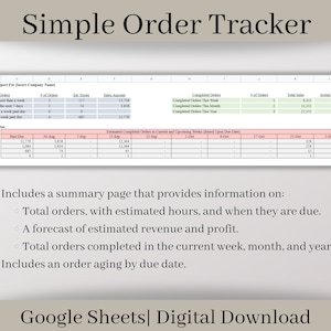 Small Business Order Tracker Spreadsheet, Google Sheets Template Easily ...