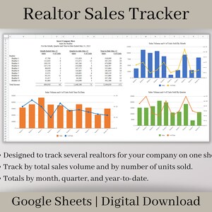 Realtor Sales Tracker Spreadsheet, Google Sheets Template, Track Your ...