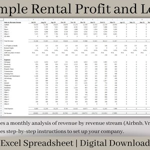 Rental Income Statement Spreadsheet and Bank Reconciliation Tool, Excel ...