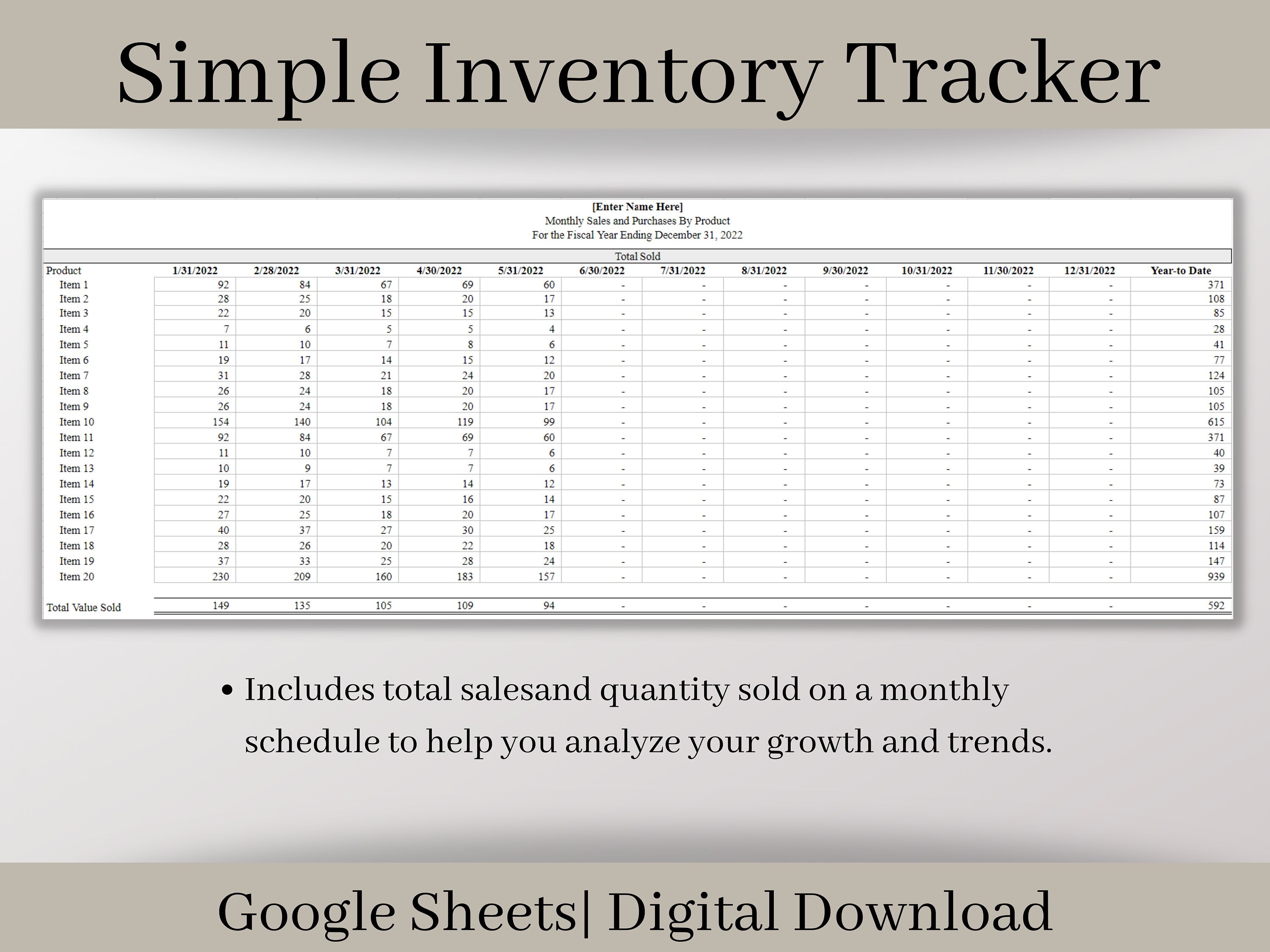 Inventory Tracker, Inventory Management Spreadsheet, Sheets Spreadsheet ...