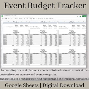 Event Expense Tracker Spreadsheet, Google Sheets Template, Track Budget ...