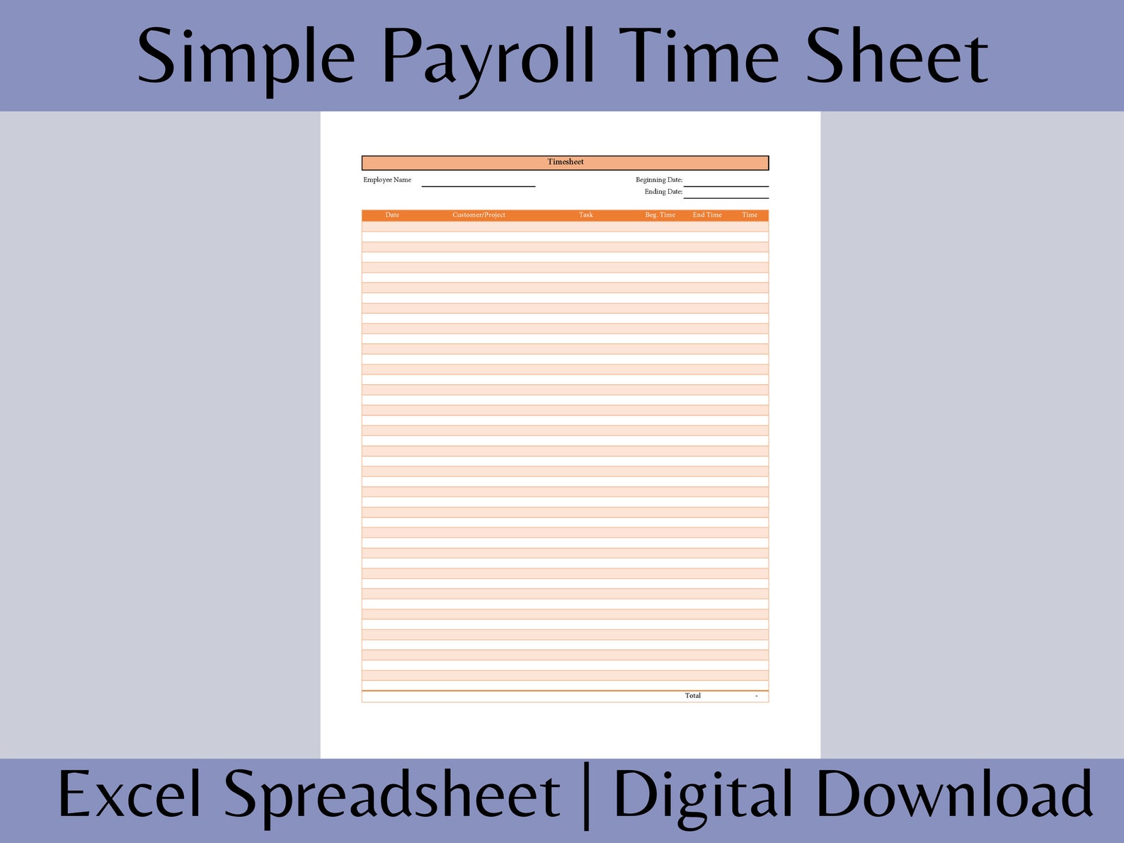 Employee Time Sheet Automated Excel File and PDF Printouts - Etsy