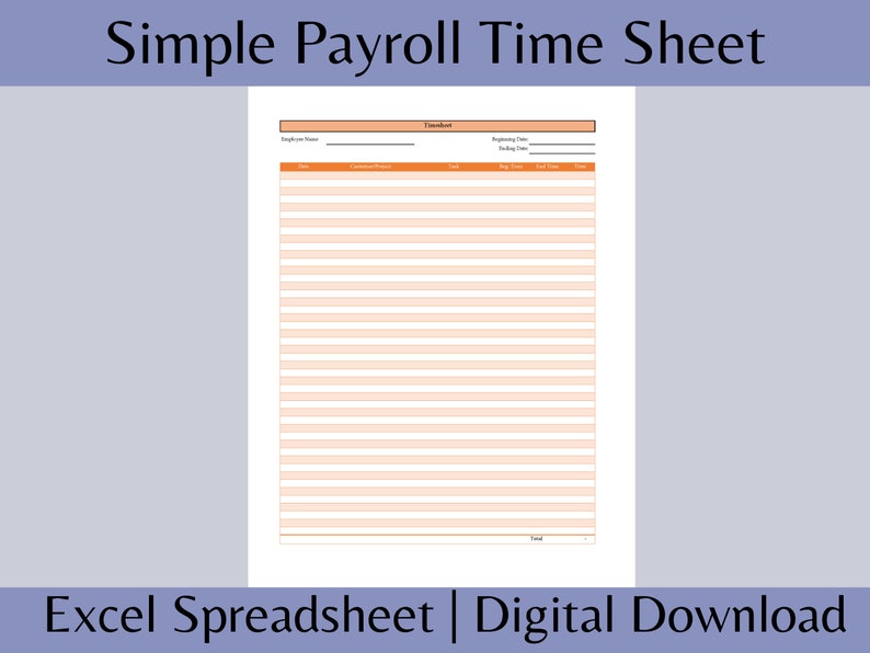 Employee Time Sheet Automated Excel File and PDF Printouts - Etsy