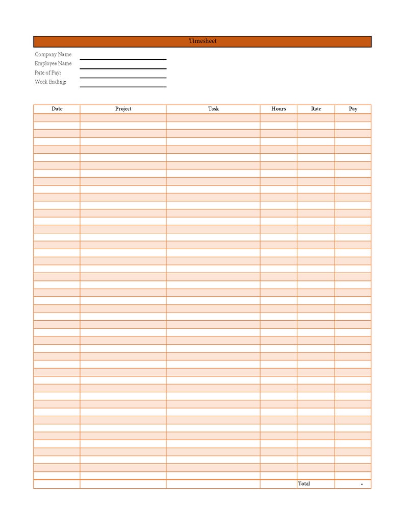 Simple Time Sheet, Easy to Use Employee Time Card Report, Excel ...
