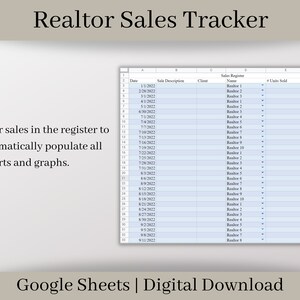 Realtor Sales Tracker Spreadsheet, Google Sheets Template, Track Your ...