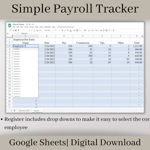 Summary Payroll Report, Easy to Use Employee Payroll Tracker, Summarize ...