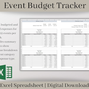 Event Budget Tracker: Excel Template for Event Planners - Etsy