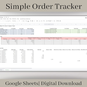 Small Business Order Tracker Spreadsheet, Google Sheets Template Easily ...