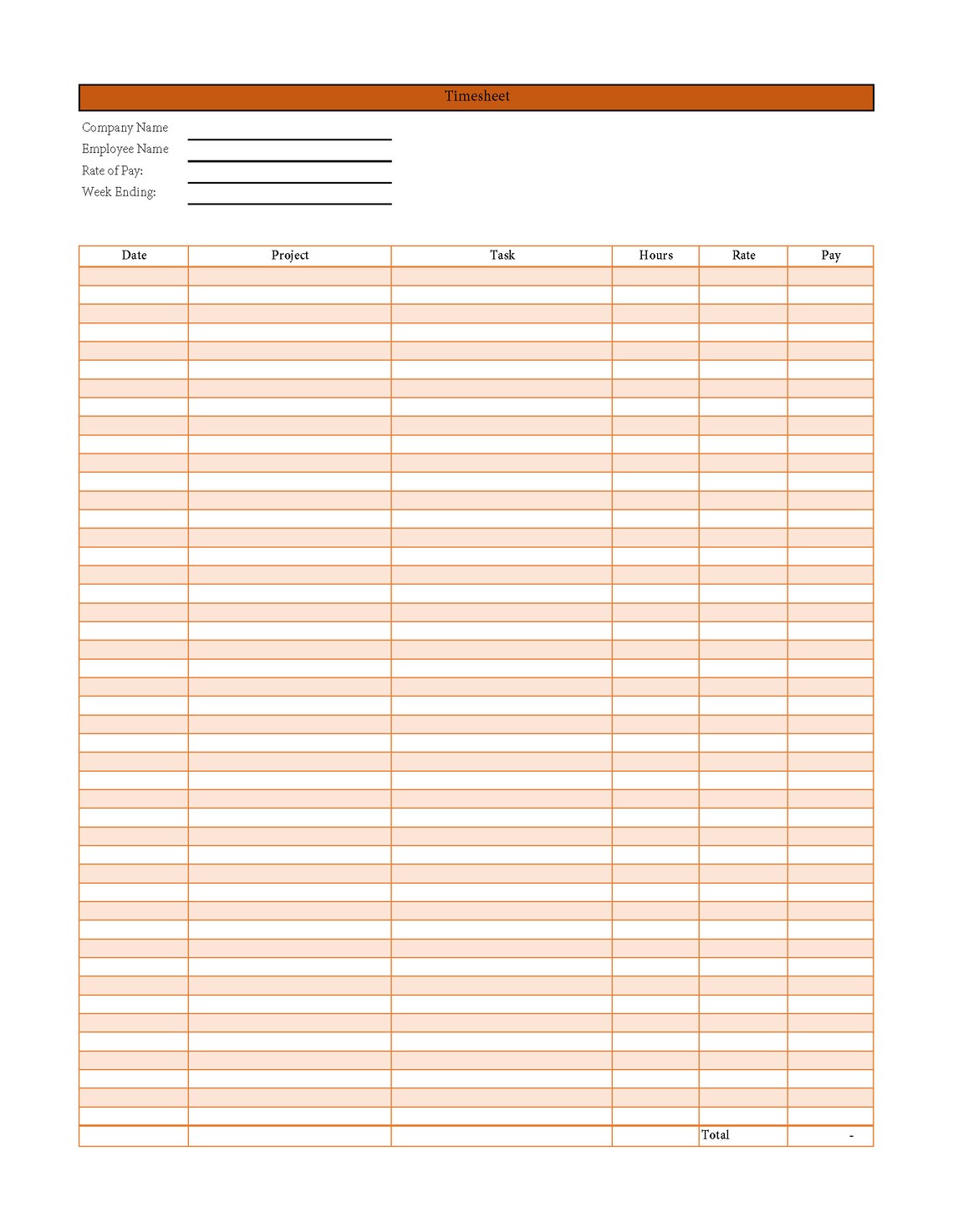 Payroll Time Sheet, Easy to Use Employee Time Card Report, Google ...