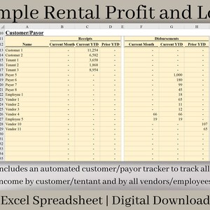 Rental Income Statement Spreadsheet: Landlord Excel Template (digital ...