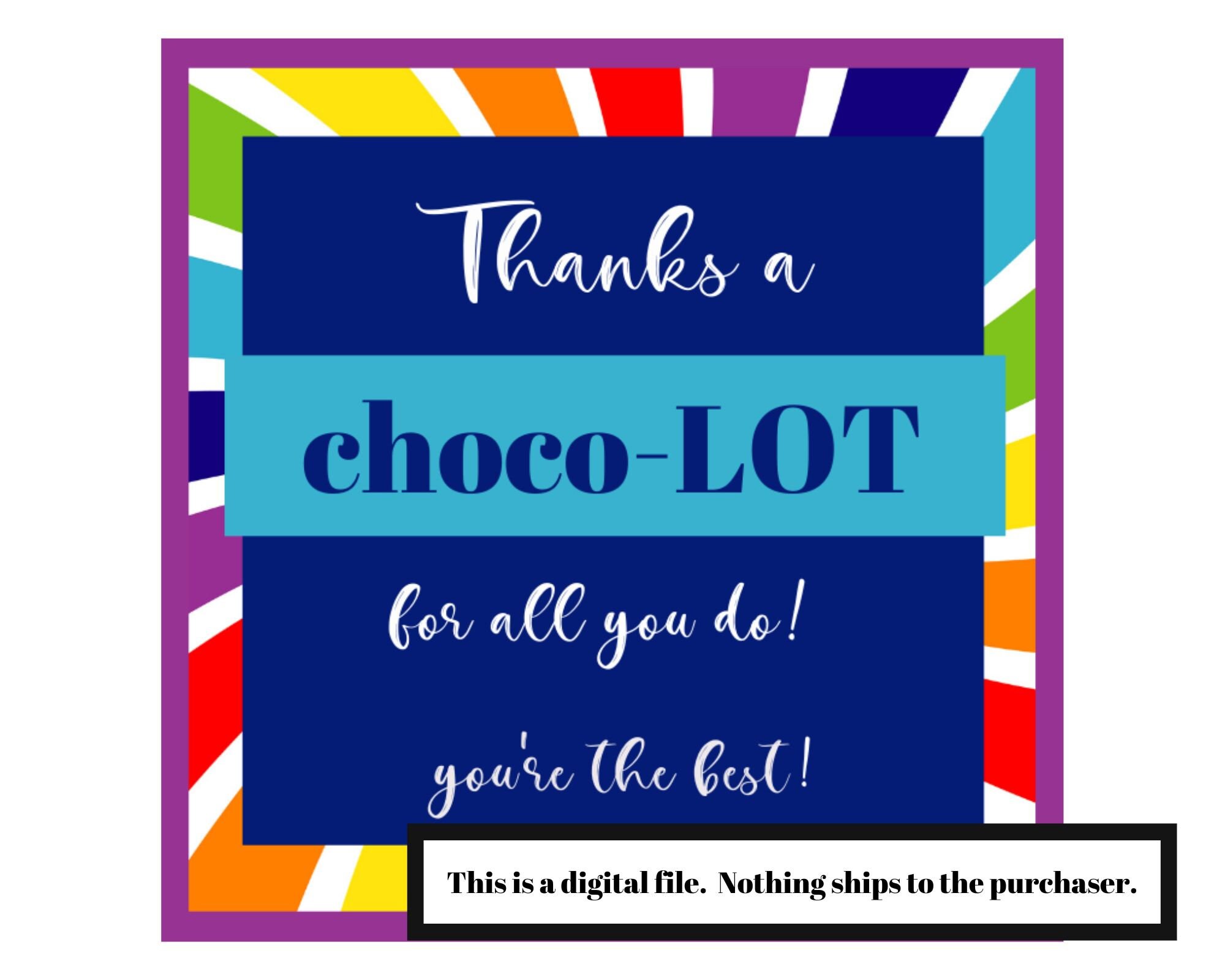 Chocolate Candy Printable Tags Thank You Candy Tags Thank You Printable ...