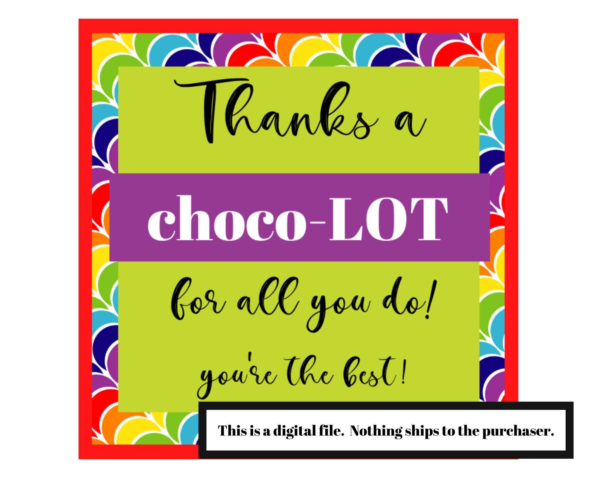 Chocolate Candy Printable Tags Thank You Candy Tags Thank You Printable ...