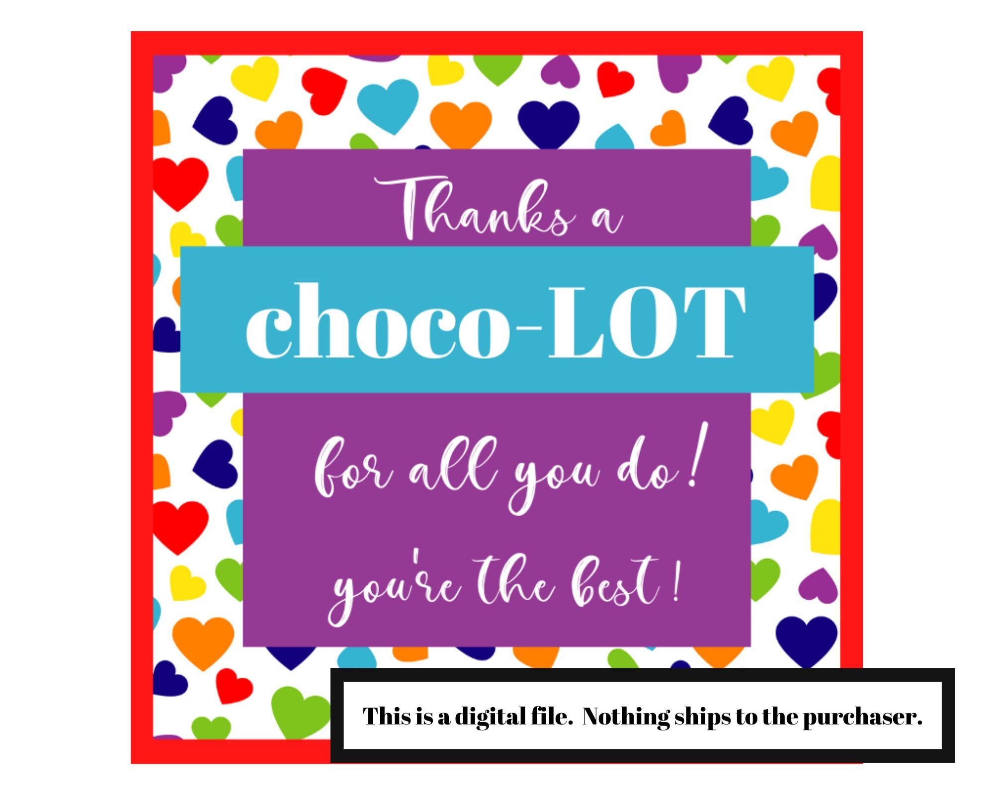 Chocolate Candy Printable Tags Thank You Candy Tags Thank You Printable ...