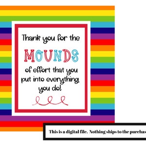 Candy Printable Tags | Thank You Candy Tags | Thank You Printable ...