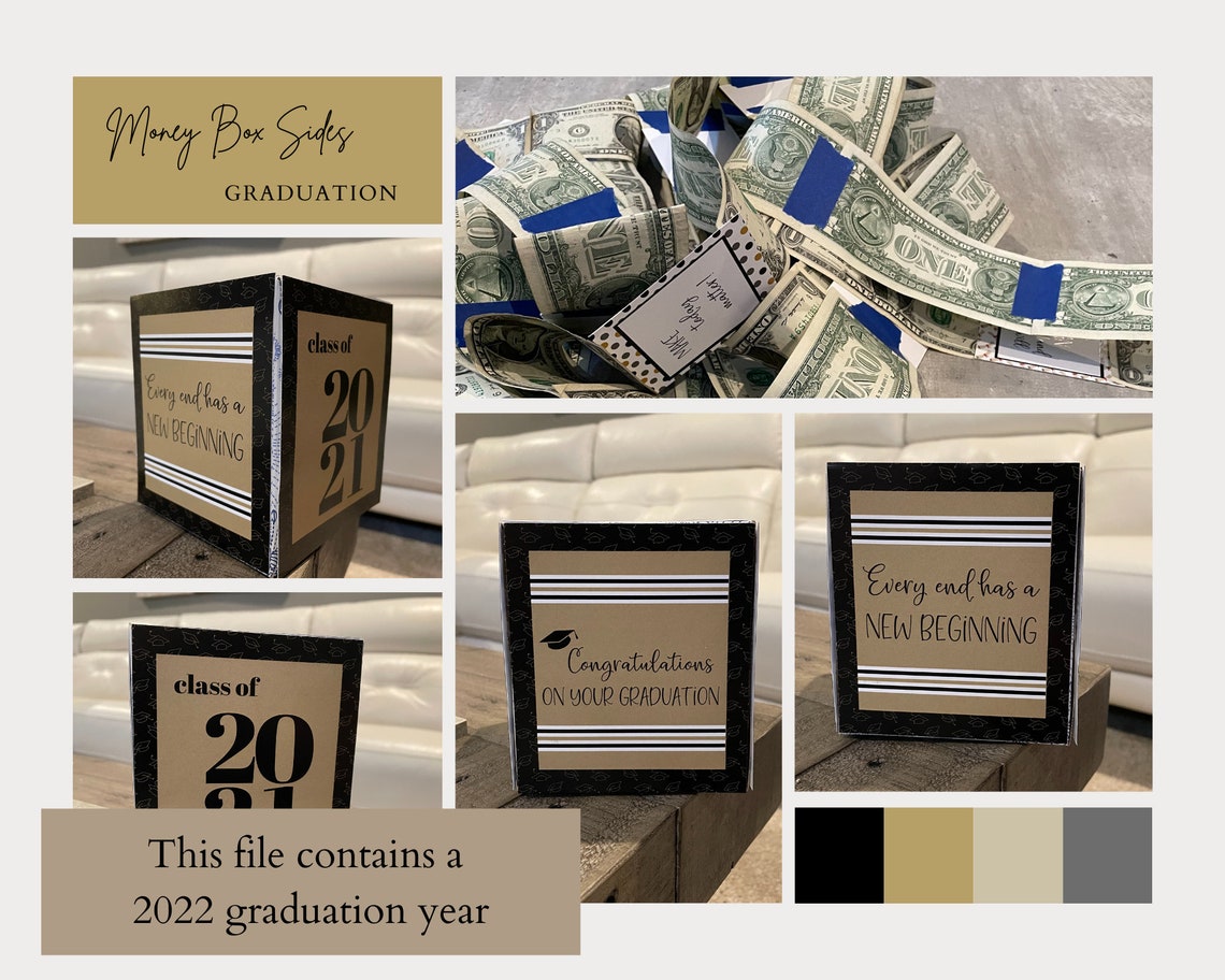 Graduation Money Box Printable Money Gift Ideas Graduation - Etsy