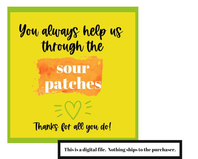 Candy Printable Tags | Thank You Candy Tags | Thank You Printable ...