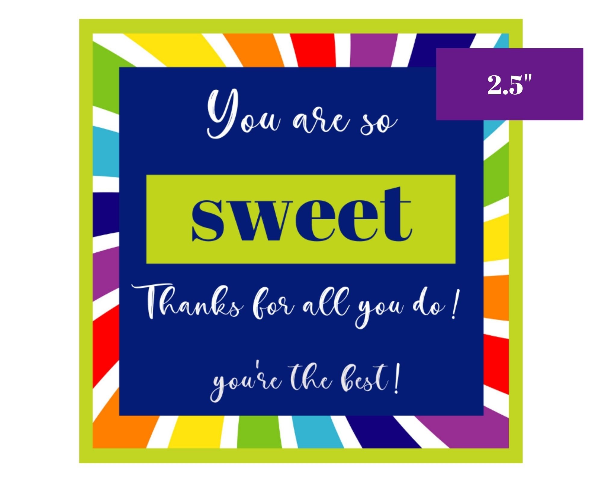 Sweet Candy Printable Tags Thank You Candy Tags Thank You - Etsy