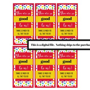 Candy Printable Tags Thank You Candy Tags Thank You - Etsy