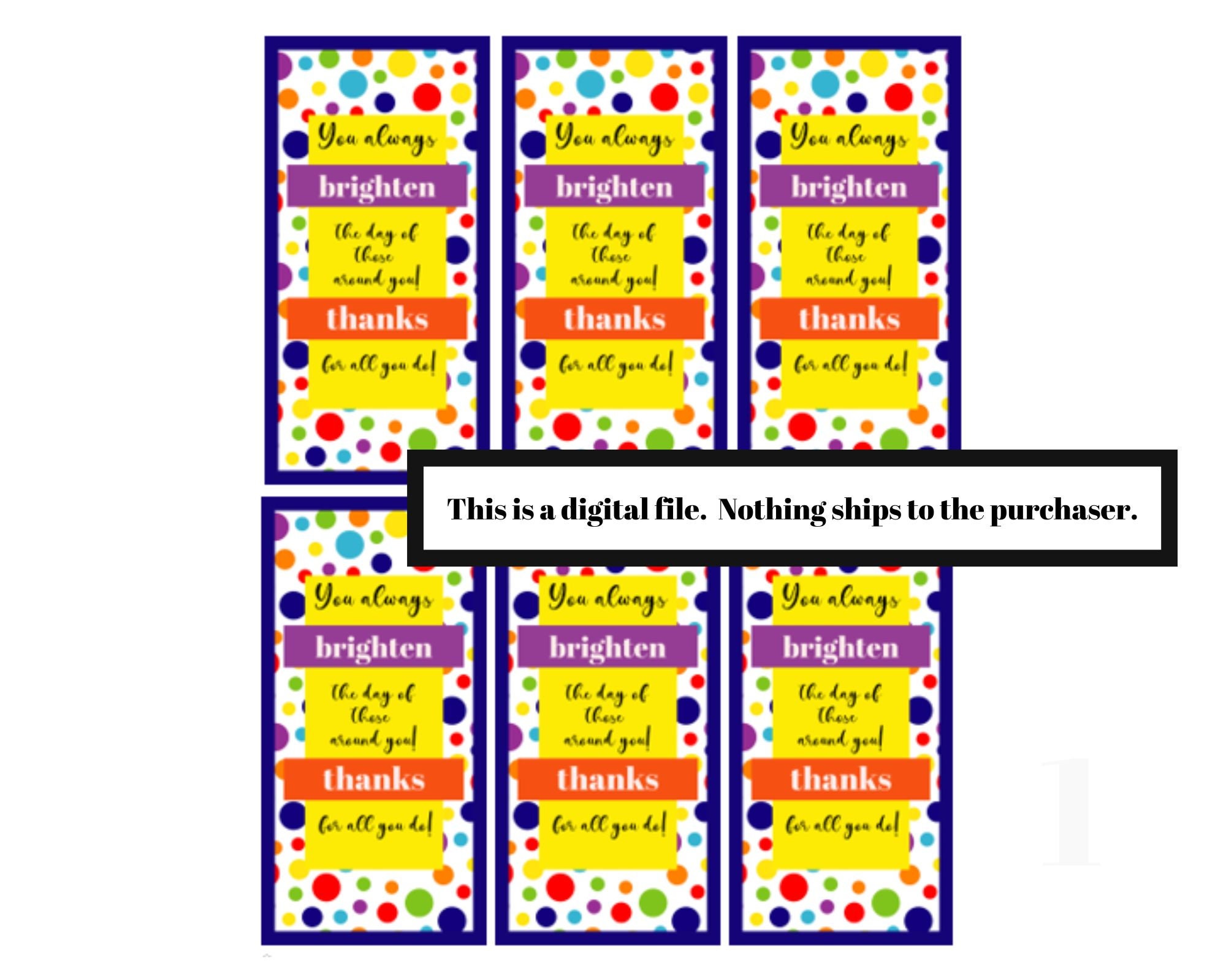 Editable Candy Printable Tags | Thank You Candy Tags | Thank You ...