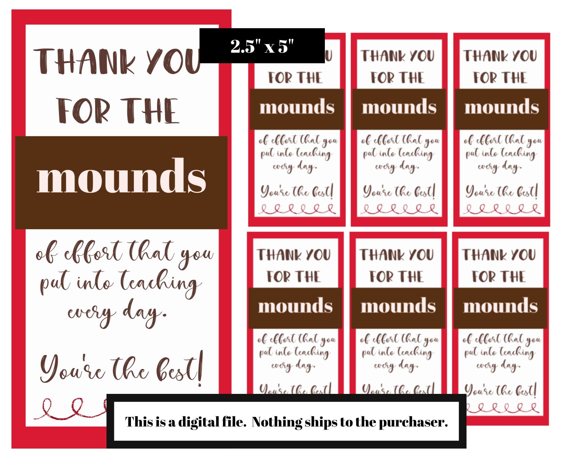 Candy Printable Tags | Thank You Candy Tags | Thank You Printable ...