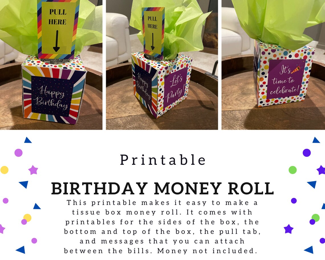 Birthday Money Roll Gift Printable | Money Gift Ideas | Birthday Gifts ...