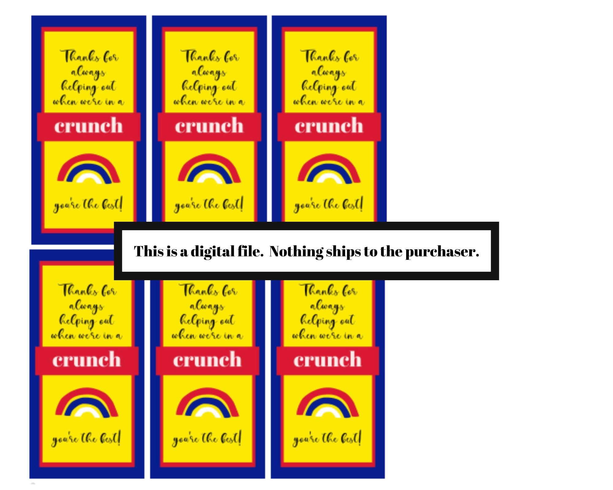 Printable Candy Tags | Thank You Candy Tags | Thank You Printable ...