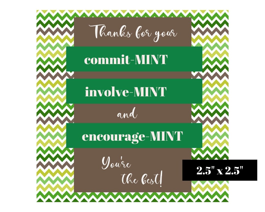 Mint Candy Printable Tags | Thank You Candy Tags | Thank You Printable ...