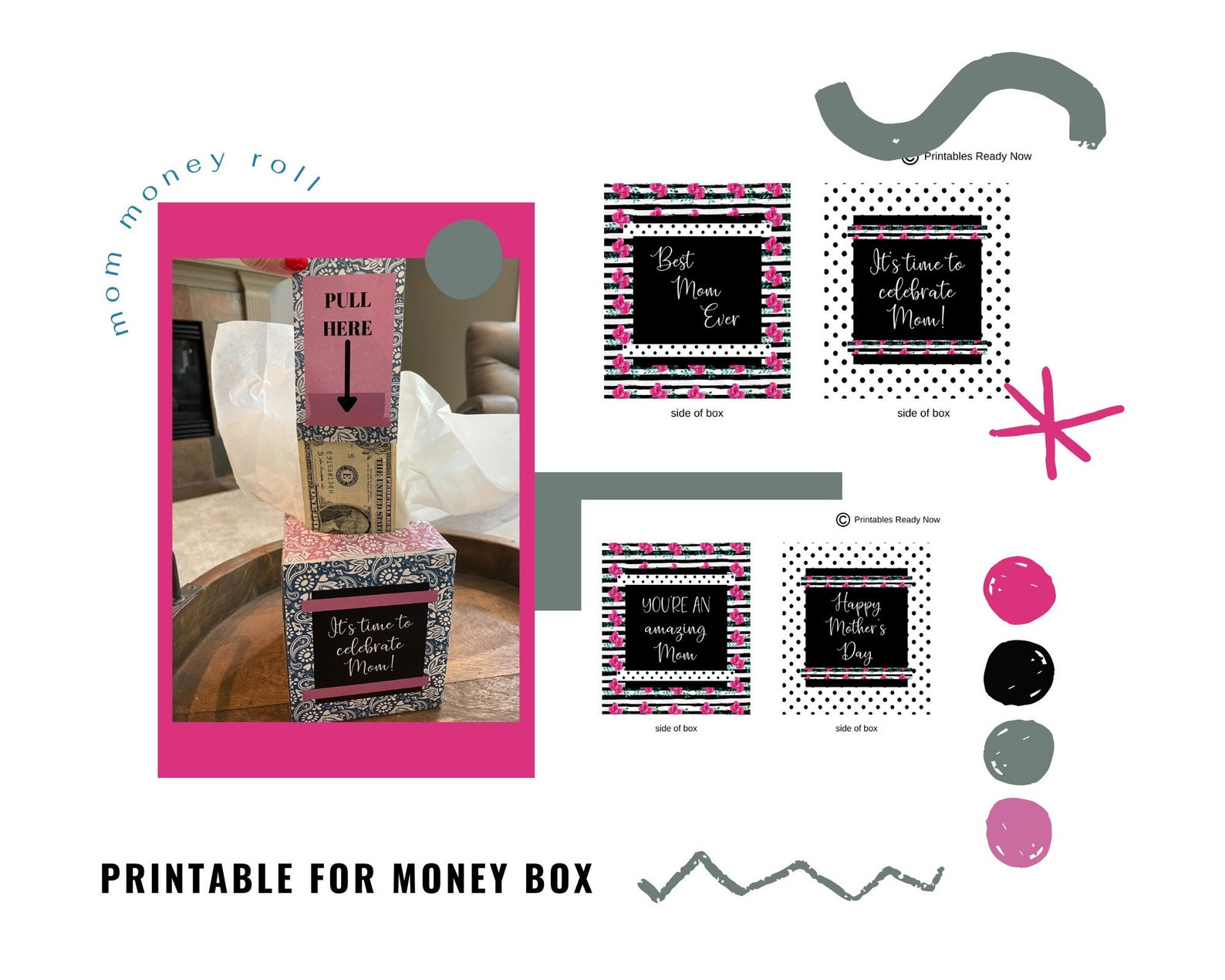 Mom Money Roll Gift Printable Money Gift Ideas Birthday Gifts Mother's ...