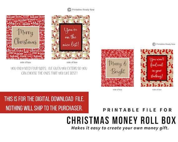 Christmas Money Roll Gift Printable Money Gift Ideas | Etsy