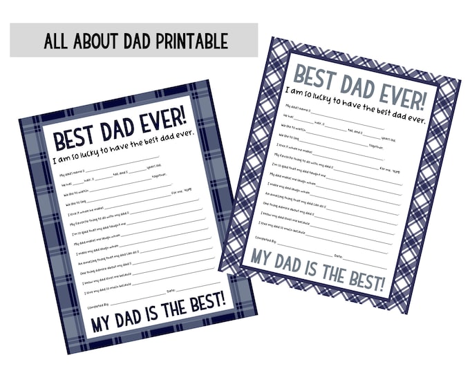 Father's Day Printable All About GRANDPA Activity | Digital Download ...