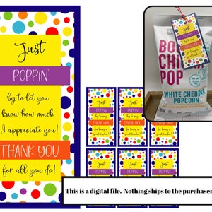 Popcorn Treat Printable Tags | Thank You Candy Tags | Thank You ...