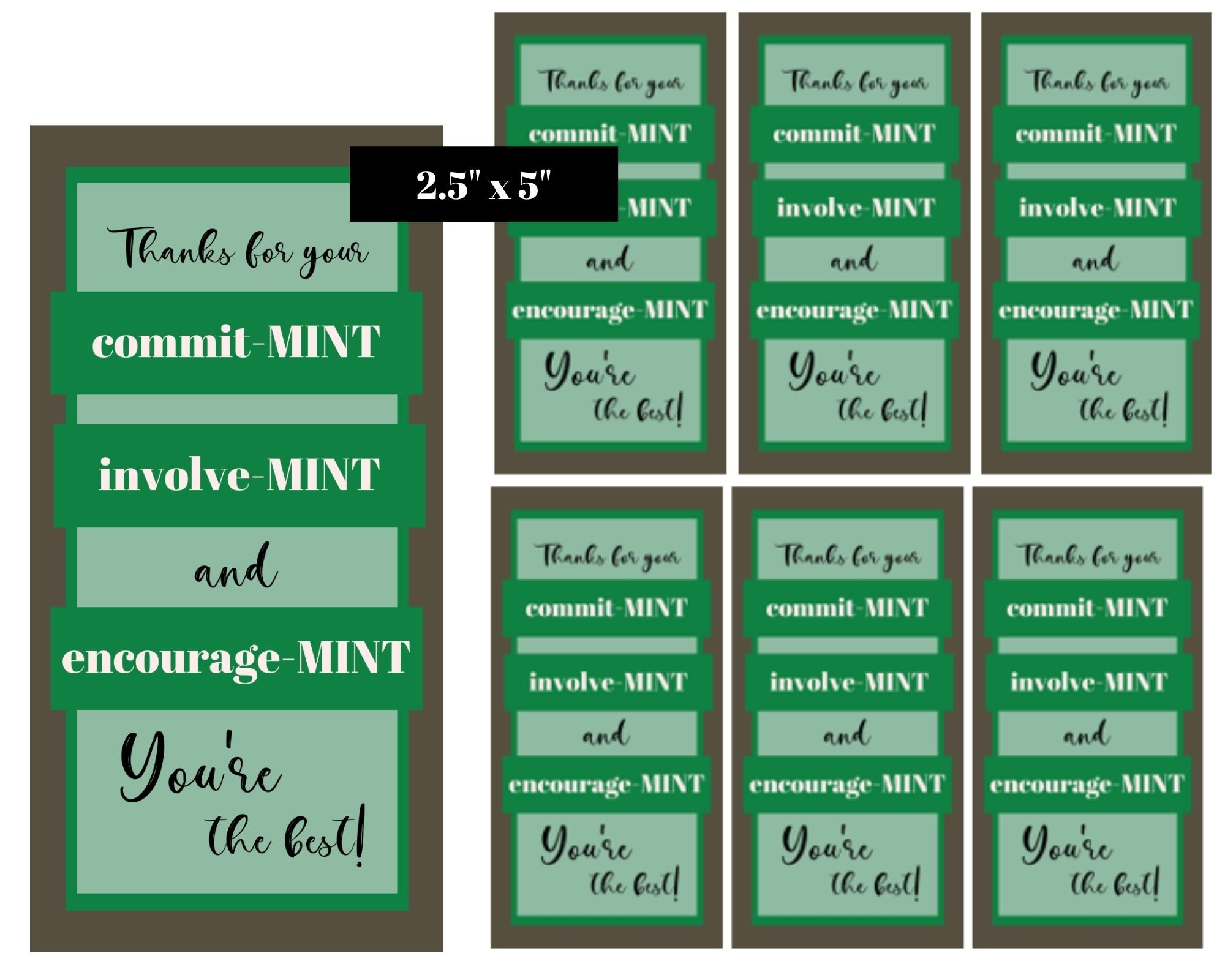 Mint Candy Printable Tags Thank You Candy Tags Thank You Printable ...