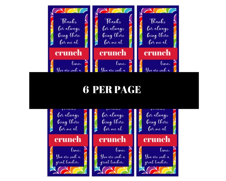 Candy Printable Tags Thank You Candy Tags Thank You - Etsy