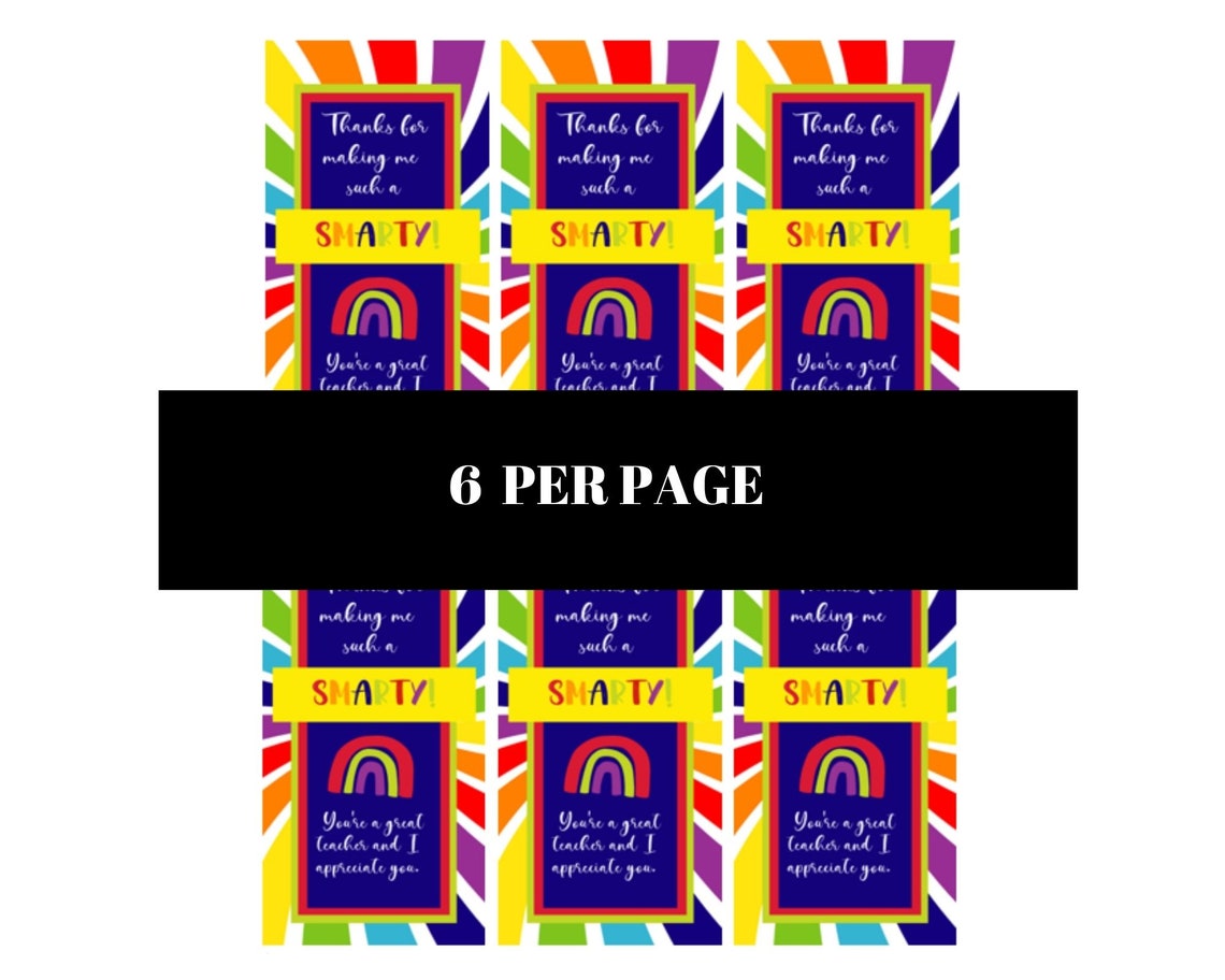 Candy Printable Tags Thank You Candy Tags Thank You Printable ...