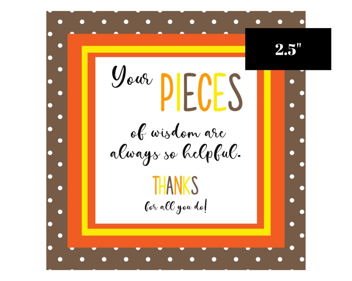 Reese's Pieces Candy Printable Tags Thank You Candy Tags - Etsy