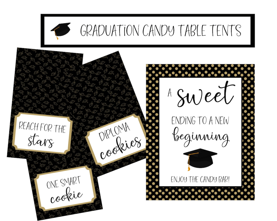 Graduation Party Candy Bar Tent Signs Printable Digital Download - Etsy