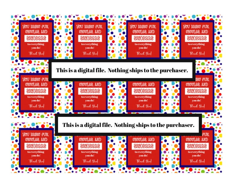 Candy Printable Tags | Thank You Candy Tags | Thank You Printable ...
