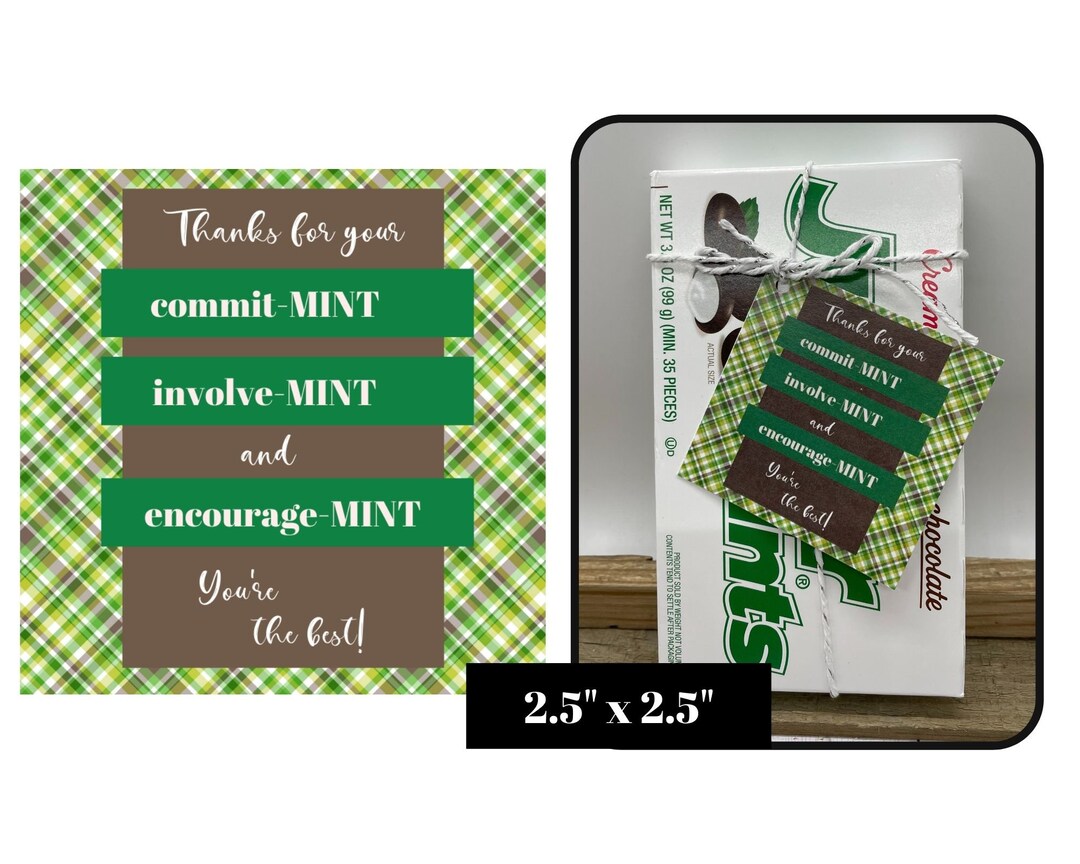 Mint Candy Printable Tags Thank You Candy Tags Thank You - Etsy