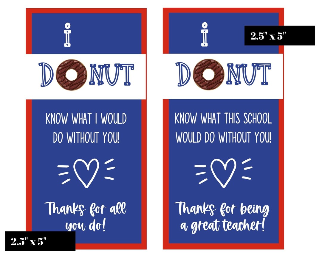 Donut Treat Printable Tags | Thank You Candy Tags | Thank You Printable ...