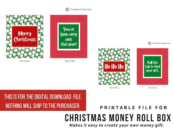 Christmas Money Roll Gift Printable Money Gift Ideas | Etsy