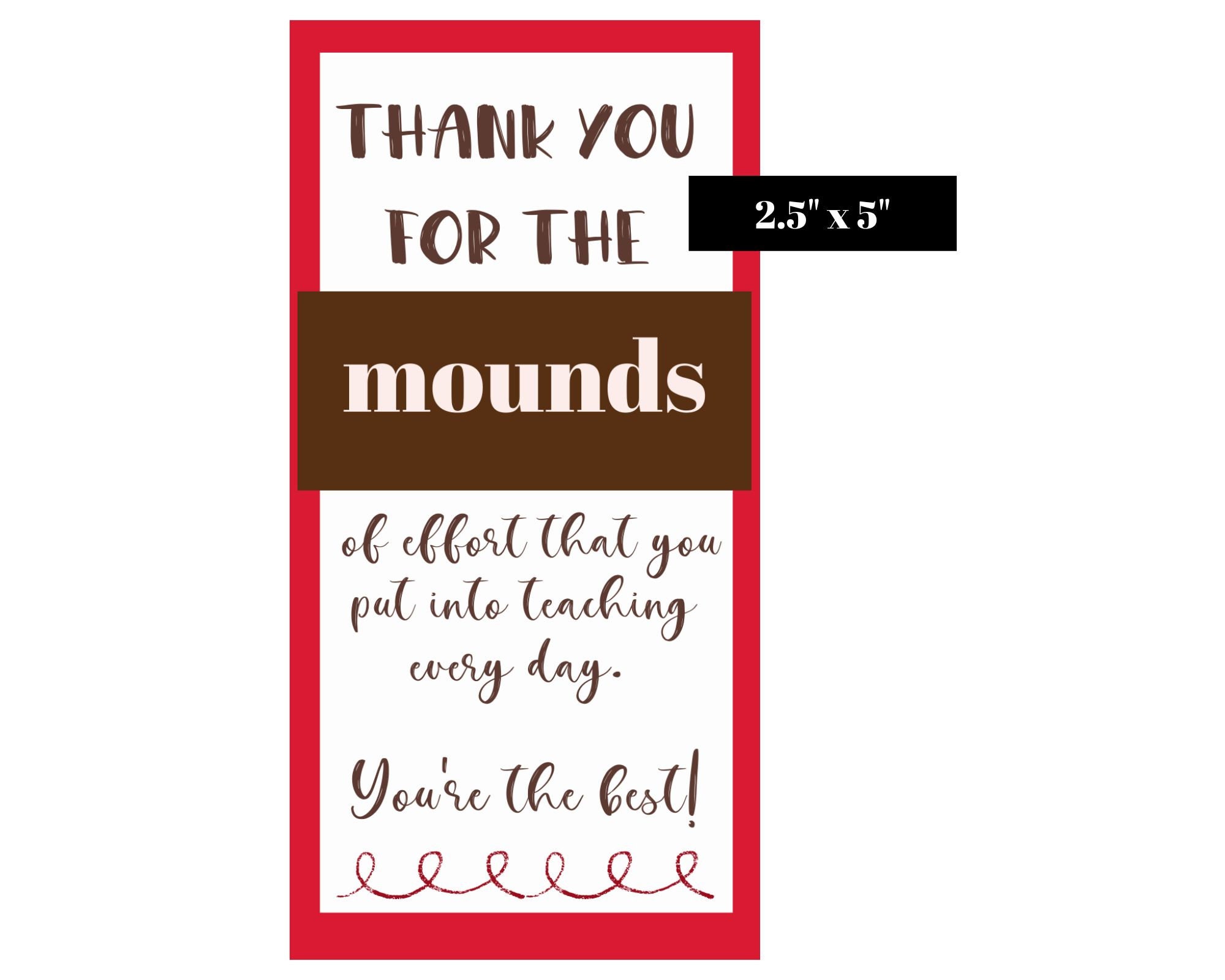 Candy Printable Tags | Thank You Candy Tags | Thank You Printable ...
