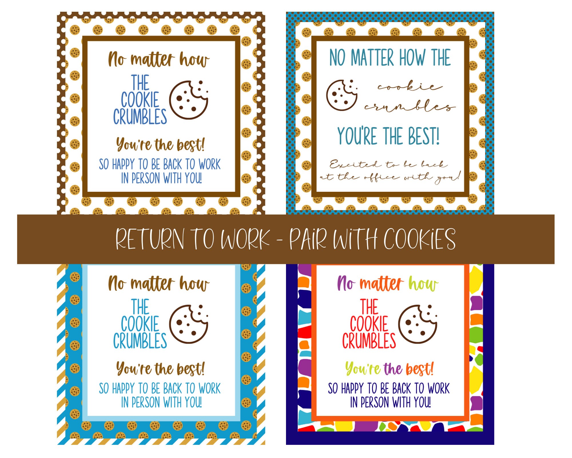 Return to Work Gift Cookie Printable Tag Work Gift Ideas - Etsy