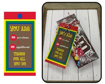 Mint Candy Printable Tags Thank You Candy Tags Thank You | Etsy